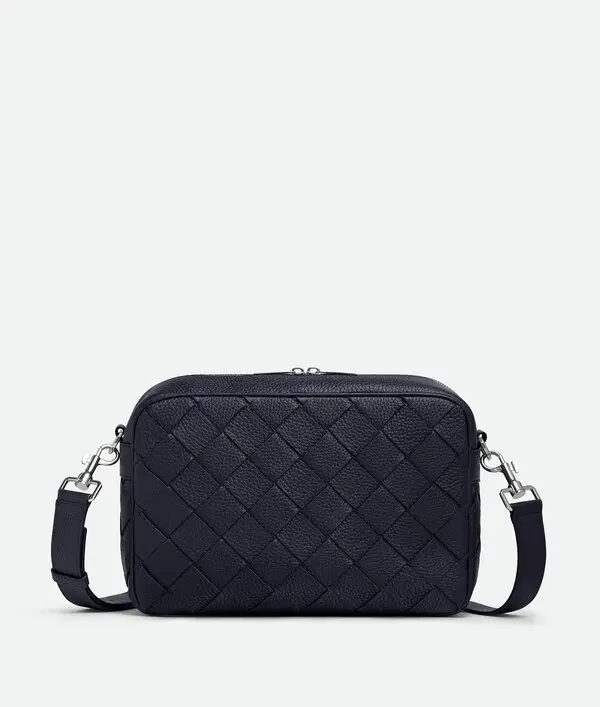 BOTTEGA  VENETA Intrecciato Grained Leather Camera Bag - Nocturnal
