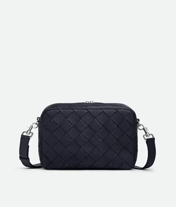 BOTTEGA  VENETA Intrecciato Grained Leather Camera Bag - Nocturnal