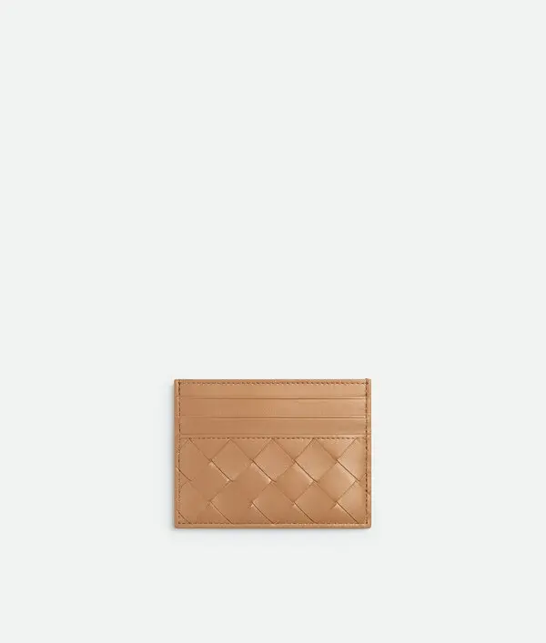 Bottega Veneta Intrecciato Credit Card Case - Pale Brown