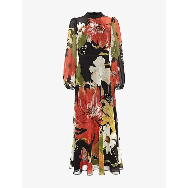 Phase Eight Womens Multi Petite Eve Floral Woven Maxi Dress 8