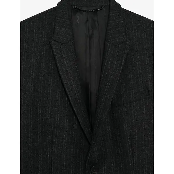The Kooples Pinstriped Single-breasted Wool-blend Blazer