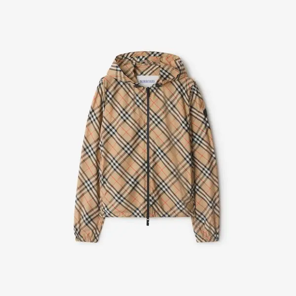 Burberry Check Hooded Jacket - Sand