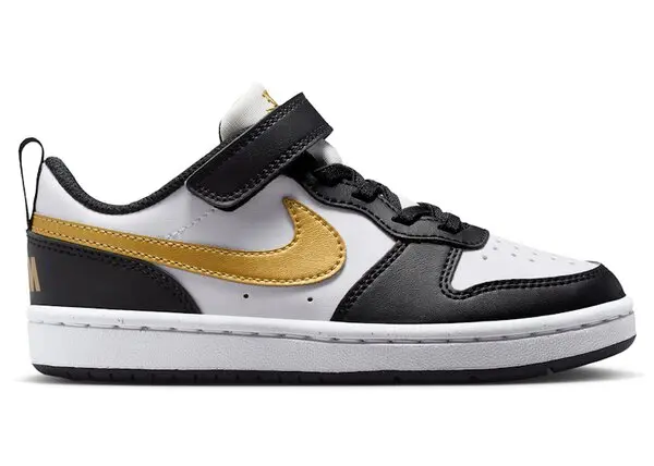 Nike Court Borough Low Recraft Metallic Gold Sneakers - Black/white