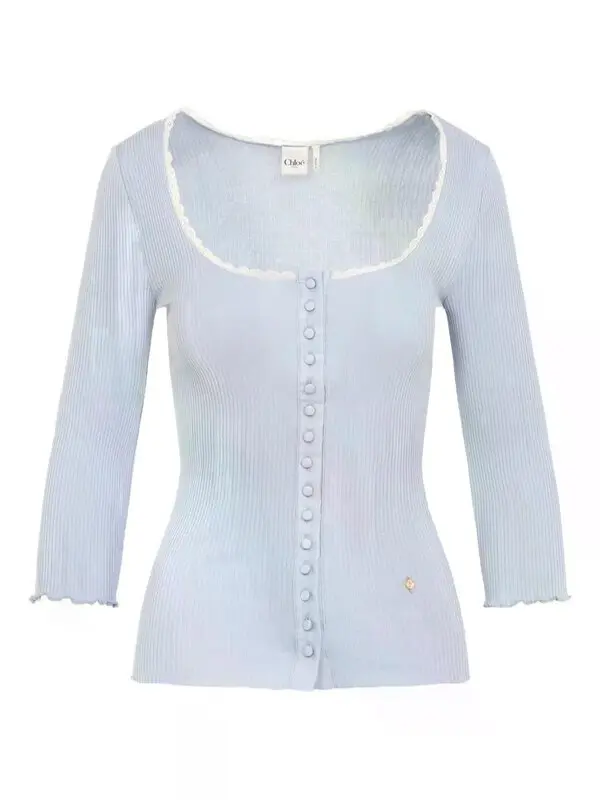 Chloé Lace-trimmed Button Top
