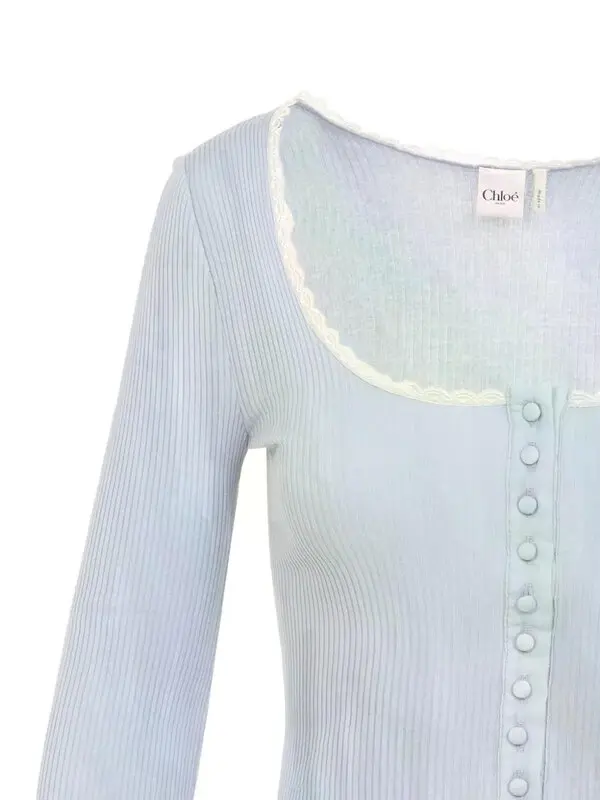 Chloé Lace-trimmed Button Top