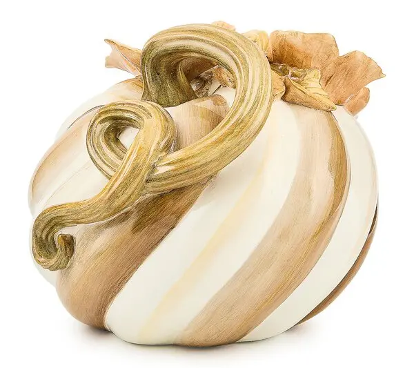 MACKENZIE-CHILDS Mocha Swirl Twisted Stem Pumpk - One-color
