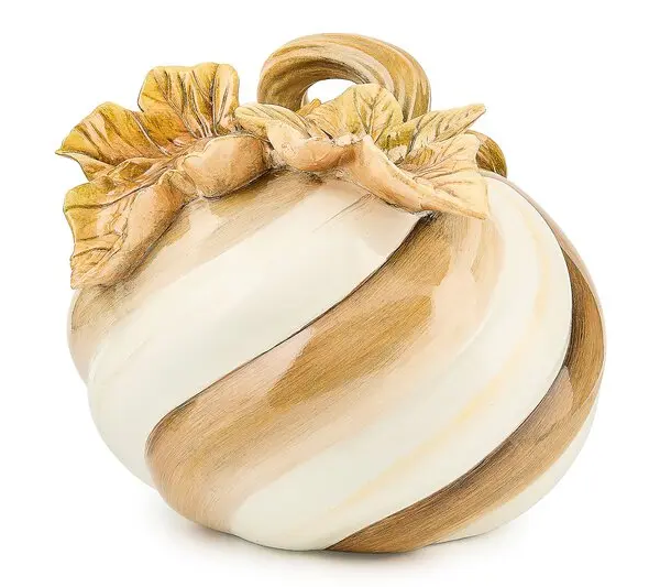 MACKENZIE-CHILDS Mocha Swirl Twisted Stem Pumpk