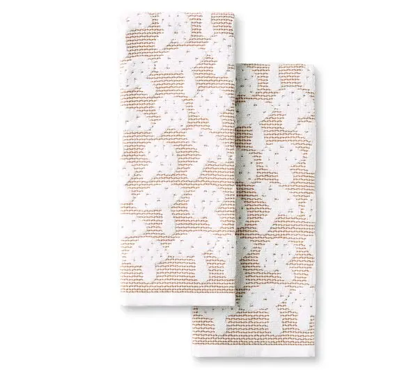 MARTHA STEWART Jacquard Mushrooms Kitchen Towel 2-pack Set - One-color