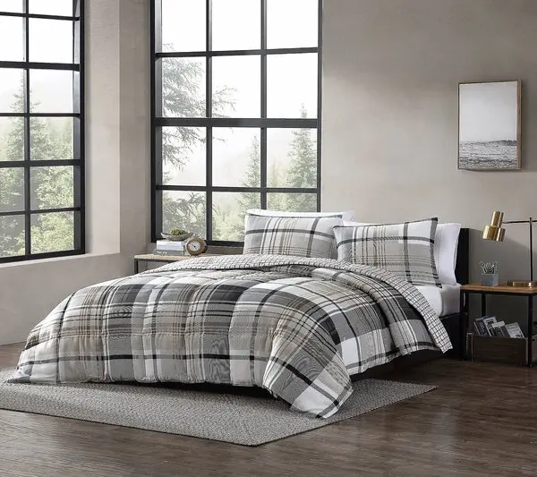 Eddie Bauer Normandy Plaid Beige King Comforter Set