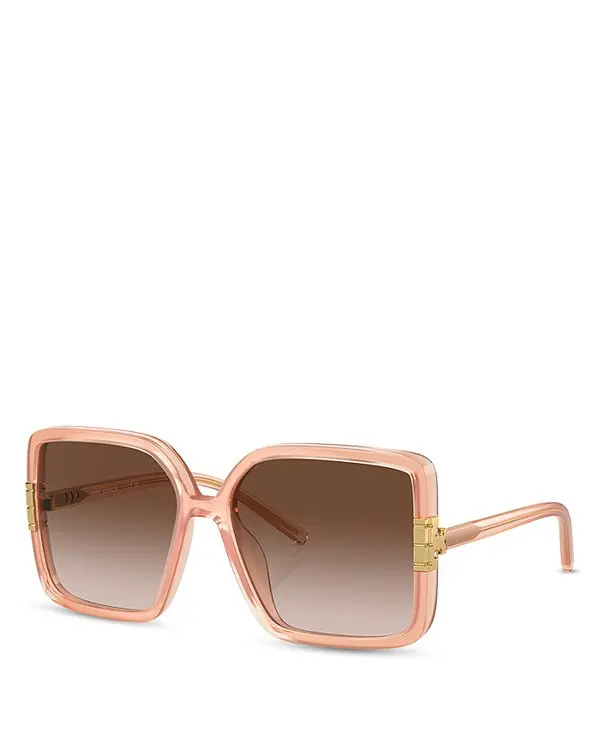 Tory Burch Eleanor Square Sunglasses - Pink/brown Gradient