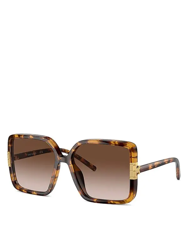 Tory Burch Eleanor Square Sunglasses - Tortoise/brown Gradient