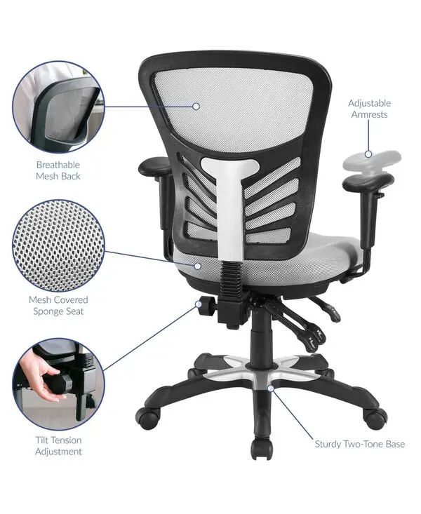 MODWAY Articulate Mesh Office Chair - Gray