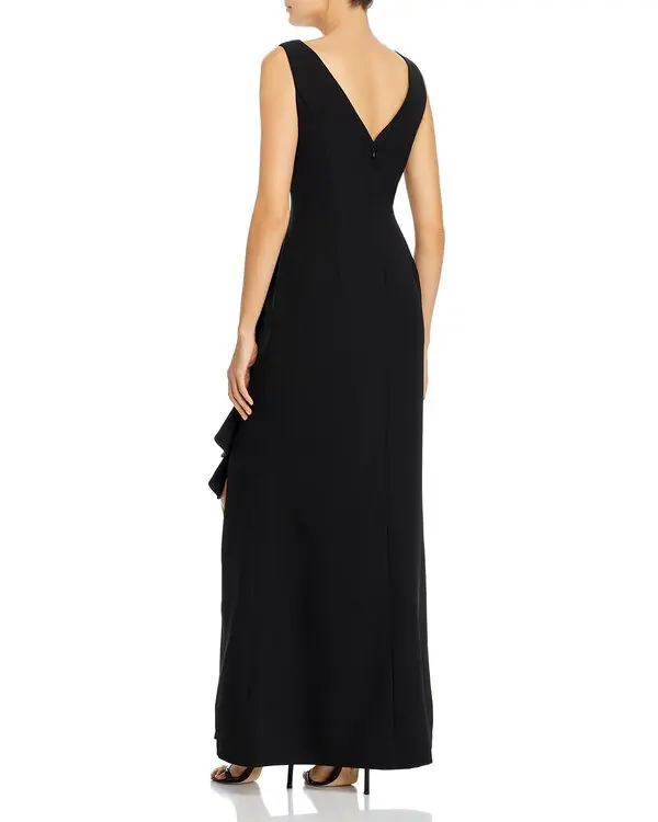 Eliza J Sleeveless Ruffled Gown - Black
