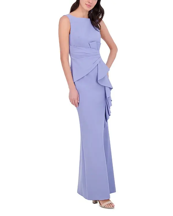 Eliza J Sleeveless Ruffled Gown - Periwinkle