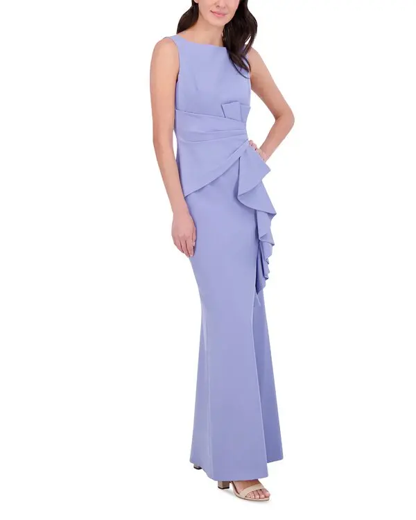 Eliza J Sleeveless Ruffled Gown - Periwinkle