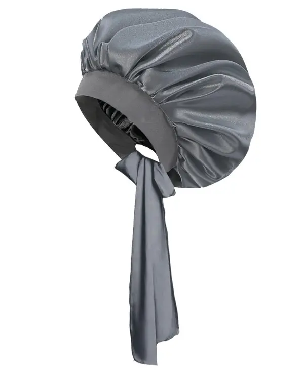 NIGHT Oversized Satin Bonnet - Black