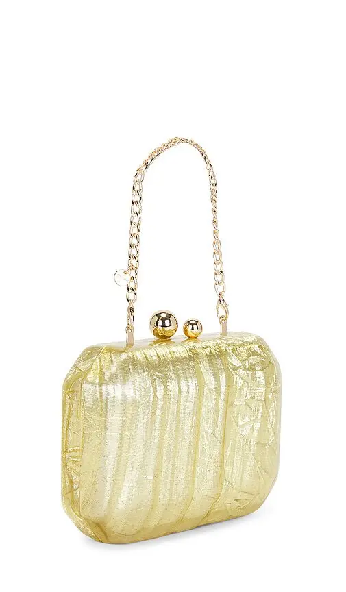 OLGA BERG Mateo Metallic Clutch