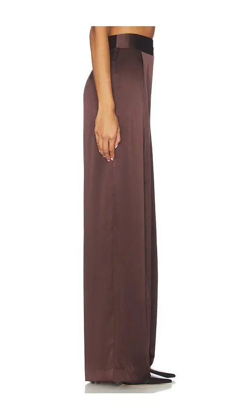THE SEI Relaxed Satin Trouser - Cocoa