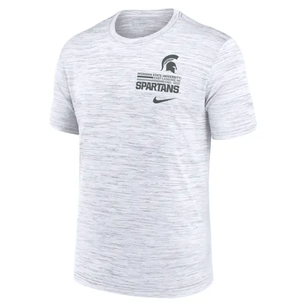 Nike Michigan State Campus Chest Stack Velocity Dri-fit College T-shirt - White