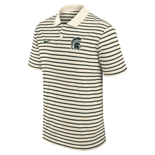Nike Michigan State Striped Dri-fit College Polo - Brown