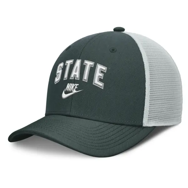 Nike Michigan State Legacy Arch Rise Dri-fit College Trucker Adjustable Hat - Green