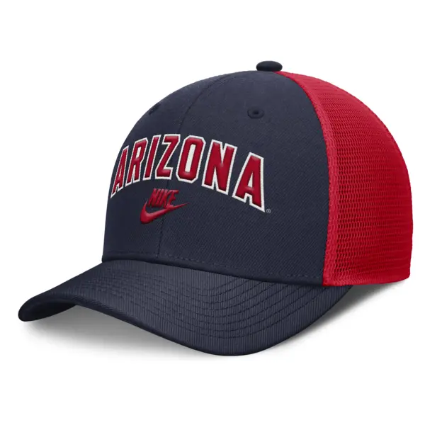 Nike Arizona Legacy Arch Rise Dri-fit College Trucker Adjustable Hat - White