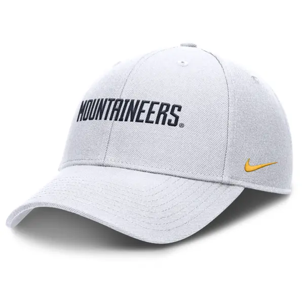 Nike West Virginia On-field Rise Gameday Dri-fit College Trucker Adjustable Hat - White