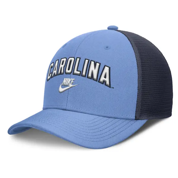 Nike North Carolina Legacy Arch Rise Dri-fit College Trucker Adjustable Hat - Blue