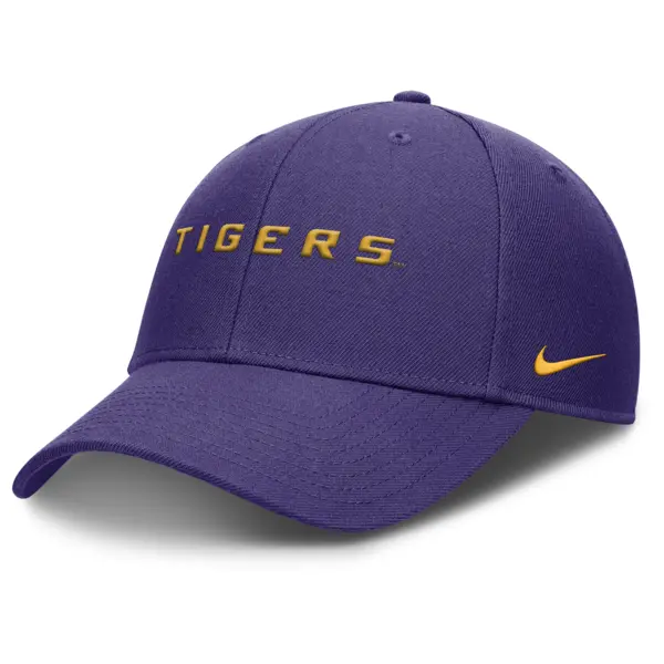 Nike Lsu On-field Rise Gameday Dri-fit College Trucker Adjustable Hat - Purple
