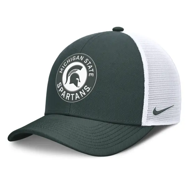 Nike Michigan State Primetime Rise Dri-fit College Trucker Adjustable Hat - Green