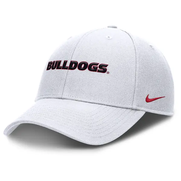 Nike Georgia On-field Rise Gameday Dri-fit College Trucker Adjustable Hat - White