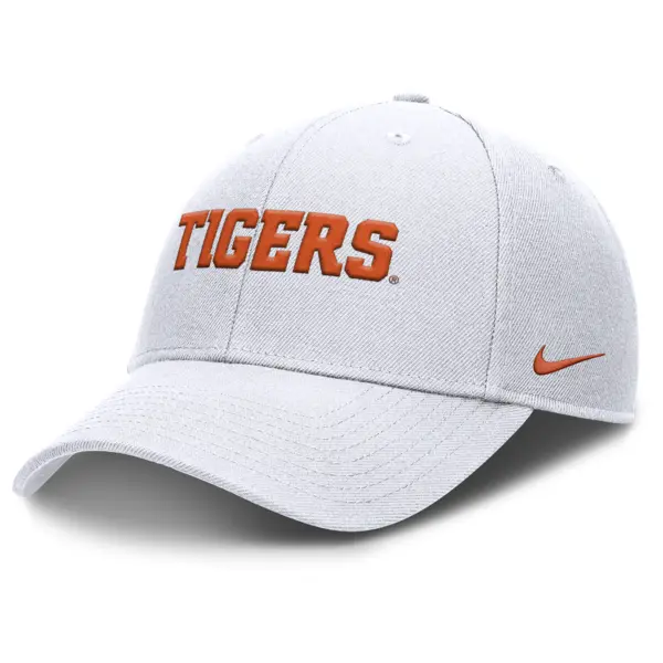 Nike Clemson On-field Rise Gameday Dri-fit College Trucker Adjustable Hat - White
