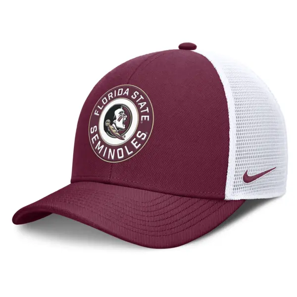 Nike Florida State Primetime Rise Dri-fit College Trucker Adjustable Hat - Red