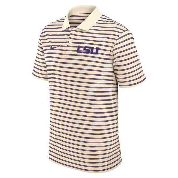 Nike Lsu Striped Dri-fit College Polo - Brown
