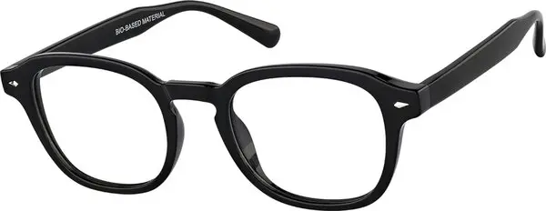 Zenni Square Bio-based Eyeglasses Full Rim Frame - Black And Silver