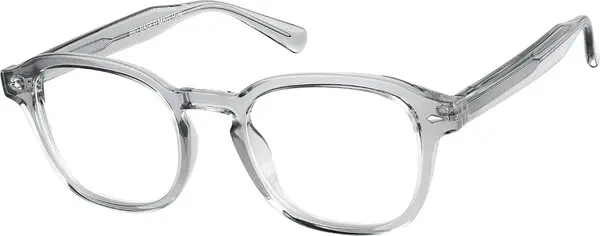 Zenni Square Bio-based Eyeglasses Full Rim Frame - Crystal Gray