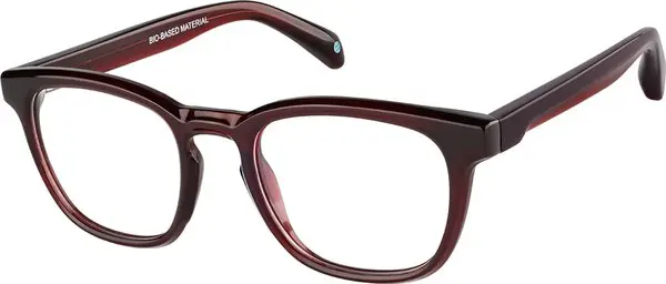 Zenni Square Bio-based Eyeglasses Full Rim Frame - Red
