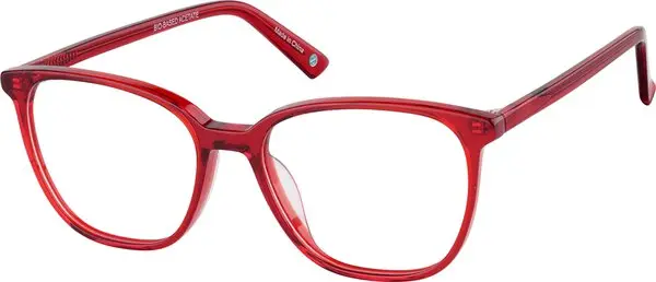 Zenni Square Bio-based Full Rim Eyeglasses - Red