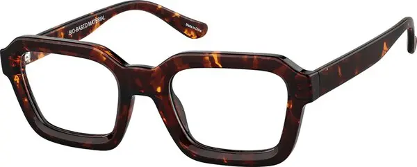 Zenni Square Bio-based Eyeglasses Full Rim Frame - Tortoiseshell