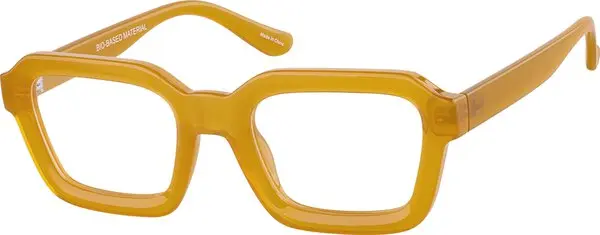 Zenni Square Bio-based Eyeglasses Full Rim Frame - Yellow