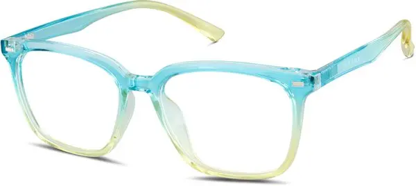 Zenni Square Eyeglasses Recycled Pet Full Rim Frame - Oceana