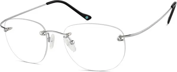Zenni Rectangle Rimless Eyeglasses With Titanium Frame - Silver