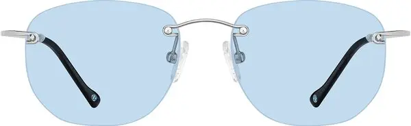 Zenni Rectangle Rimless Eyeglasses With Titanium Frame - Silver