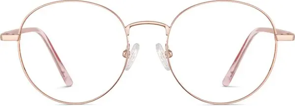Zenni Round Full Rim Frame With Snap-on Sunlens - Rose Gold