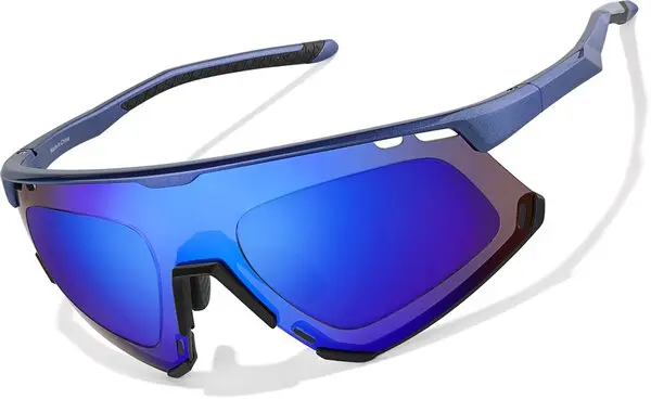 Zenni Wrap-around Half Rim Sports Sunglasses - Blue
