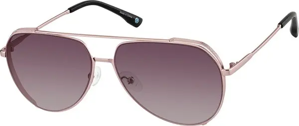 Zenni Vintage Aviator Stainless Steel Sunglasses - Rose Gold