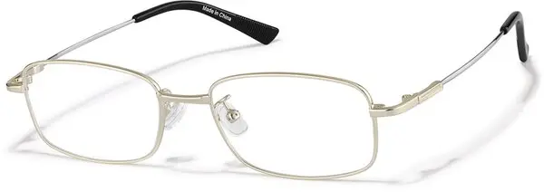 Zenni Rectangle Flex Titanium Full Rim Eyeglasses - Gold And Silver