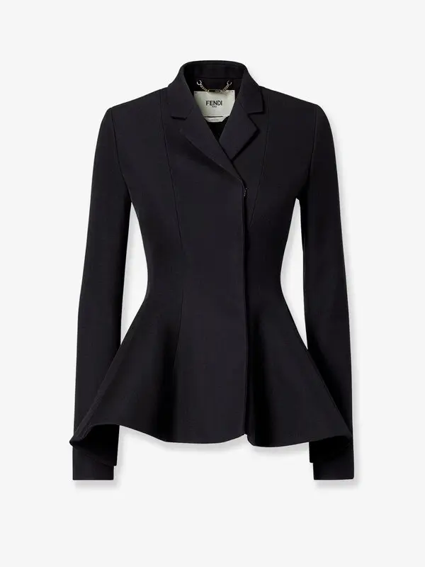 Fendi Grain De Poudre Wool Blazer