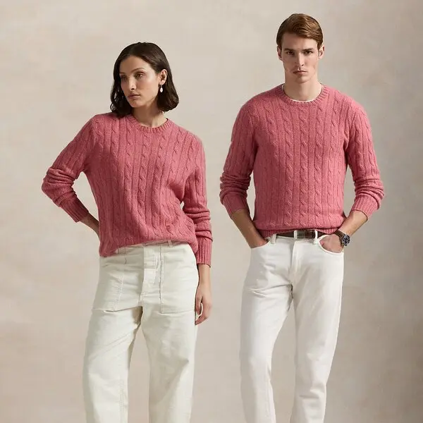 Ralph Lauren Cable-knit Cashmere Sweater - Strawberry Gelato