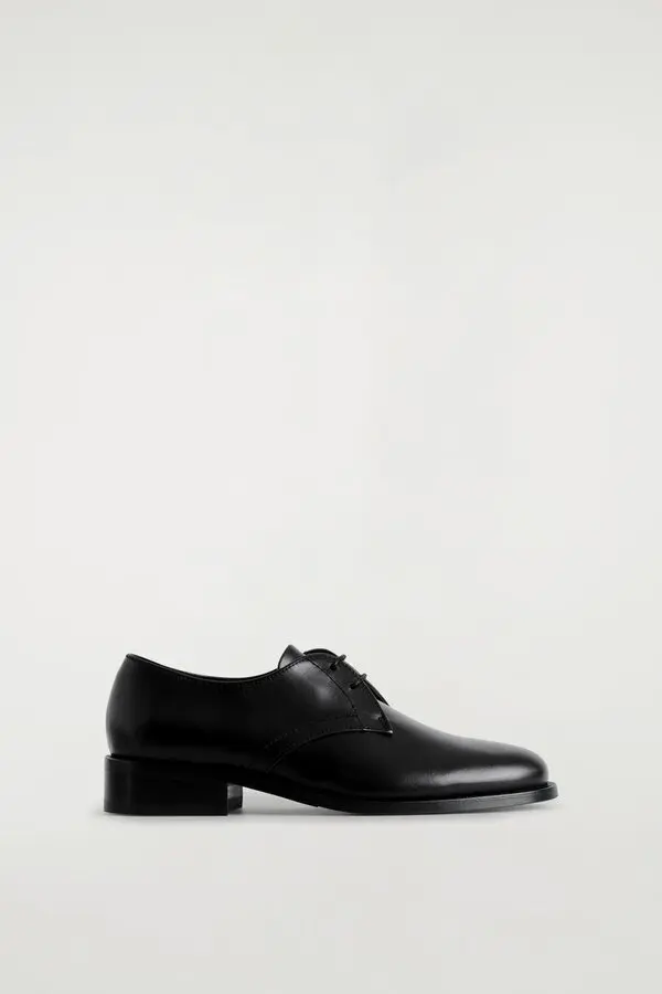 Cos Leather Derby Shoes With Stacked Heel
